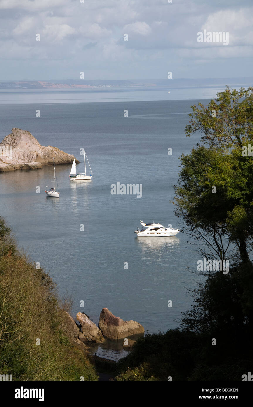 Ansteys Cove in Torquay,Devon,bay, beach, blue, calm, cove, empty ...