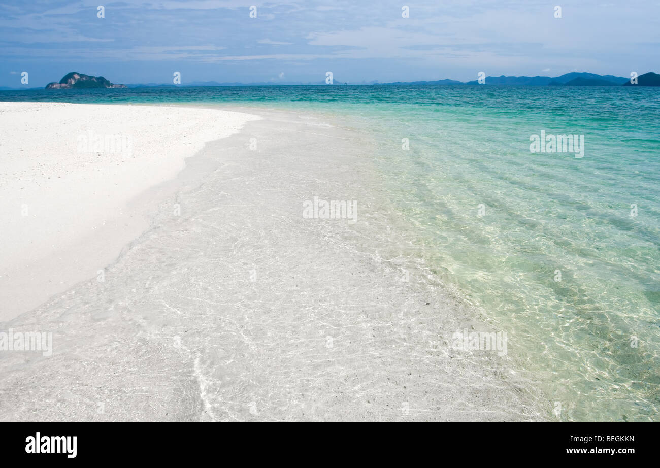 Deserted tropical beach with blue sky Stock Photo - Alamy