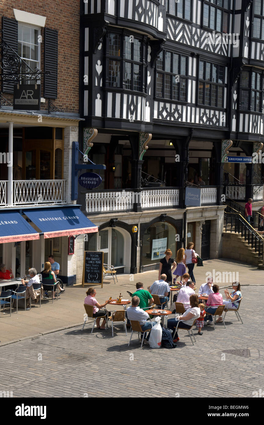 pavement cafe, Chester, Cheshire, England, United Kingdom Stock Photo ...