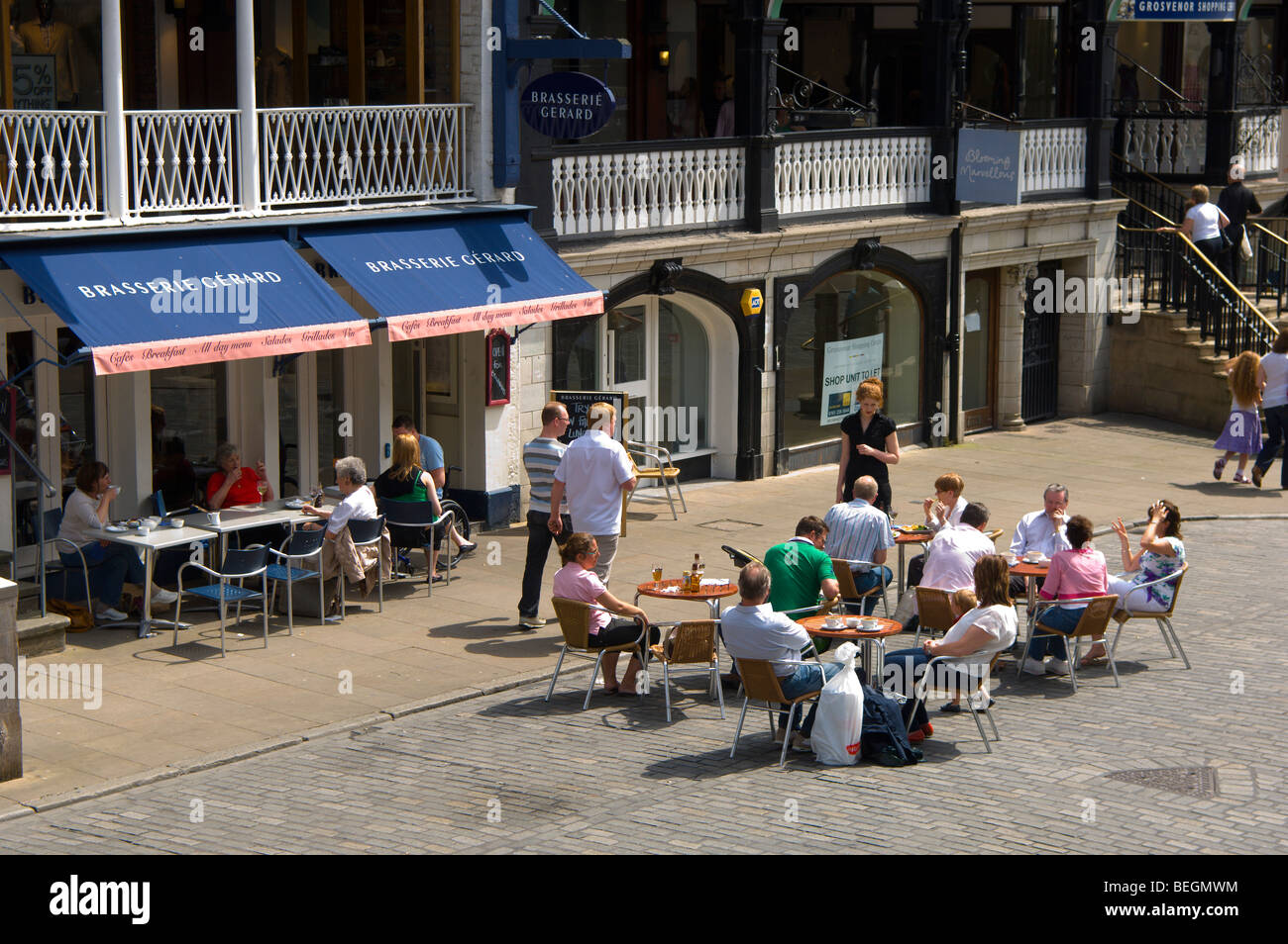 pavement cafe, Chester, Cheshire, England, United Kingdom Stock Photo ...