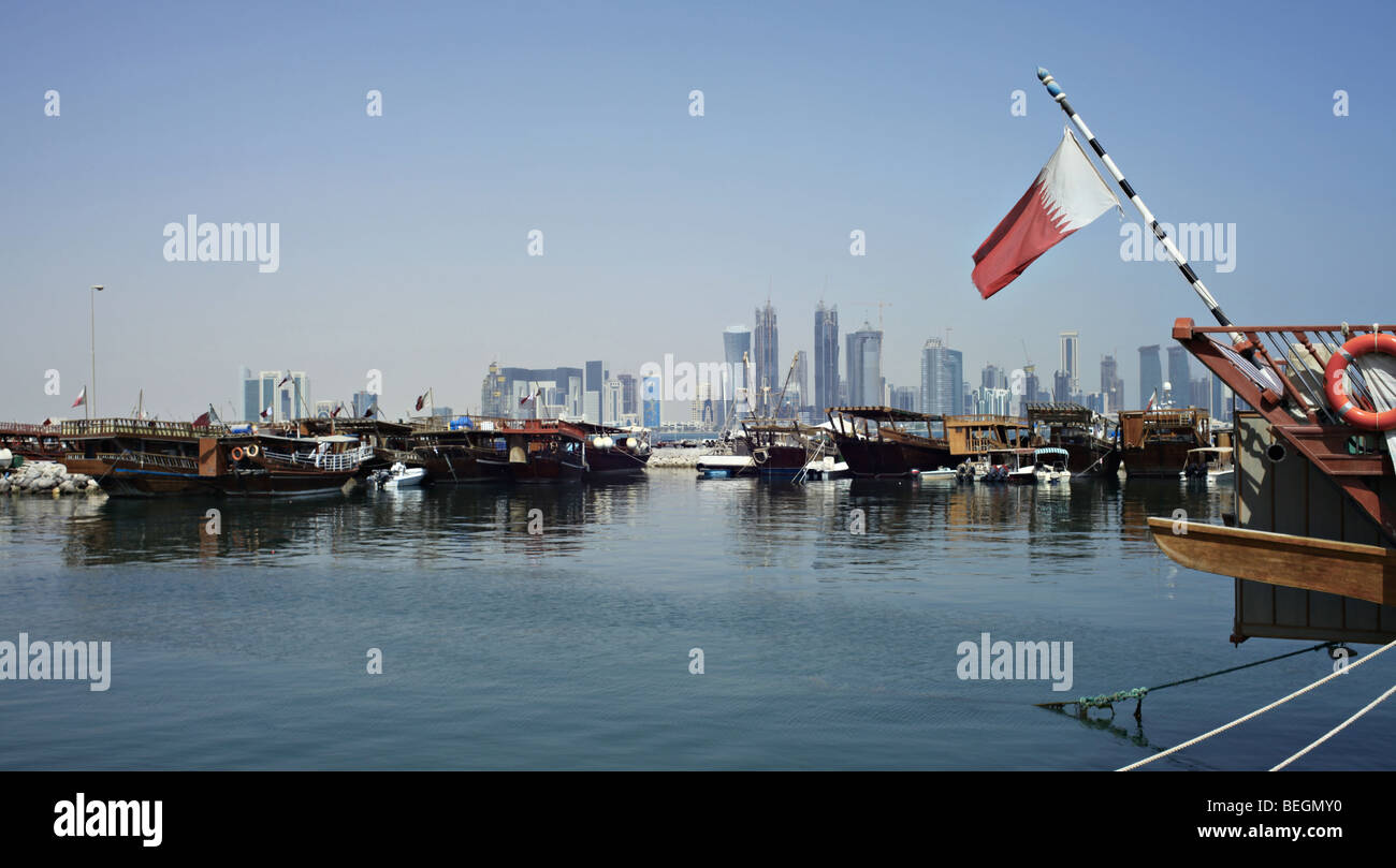A view of the dhow harbour in Doha, Qatar, October 9, 2009, with the ...