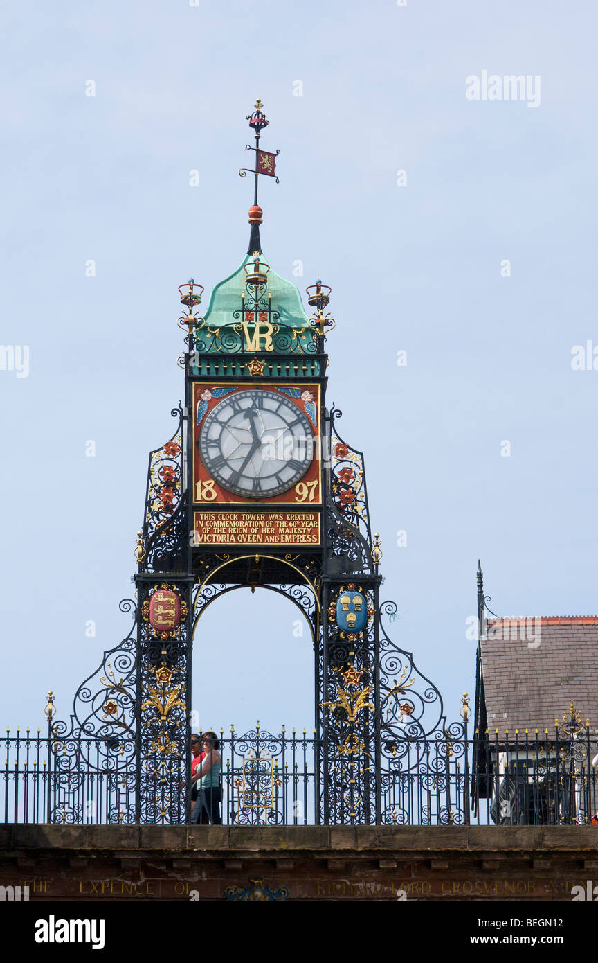 Eastgate Clock, Chester, Cheshire, England, United Kingdom Stock Photo ...
