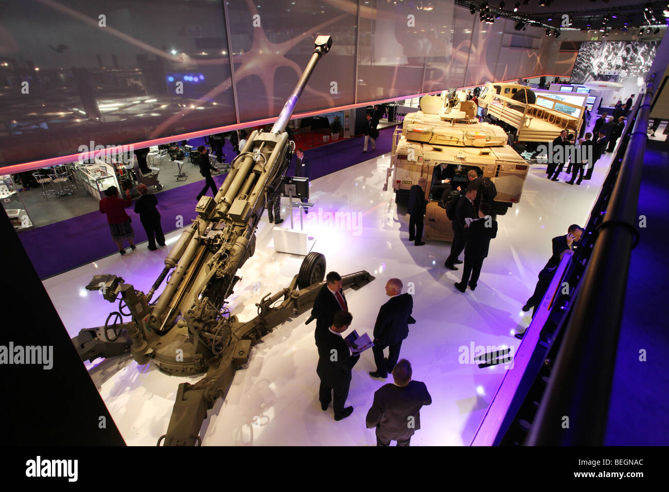 military equipment on display at an international arms fair Stock Photo ...