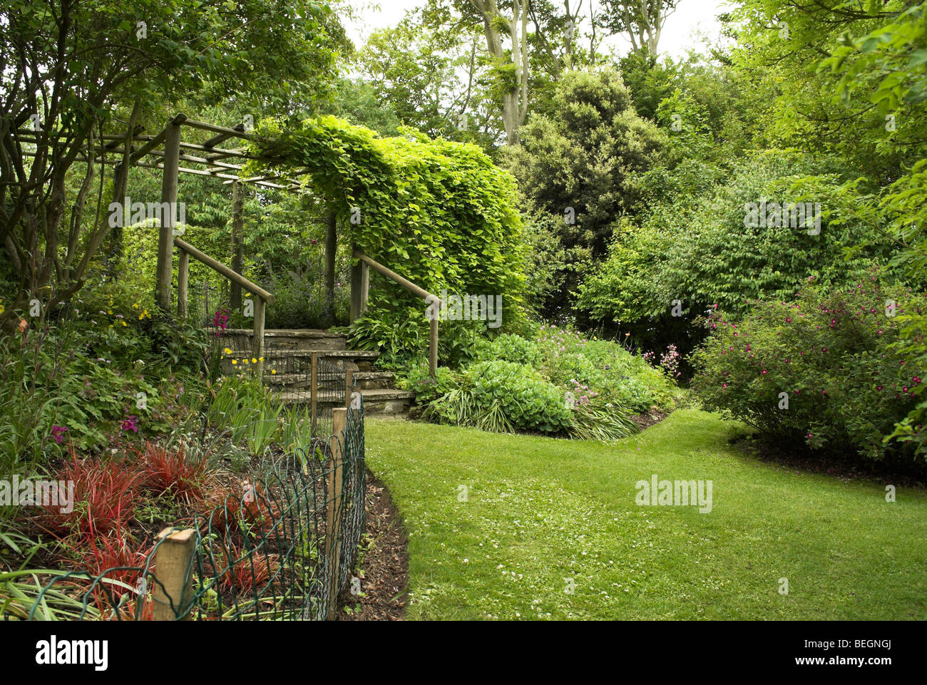 Late spring scene from Highdown Gardens, Worthing, West Sussex Stock ...