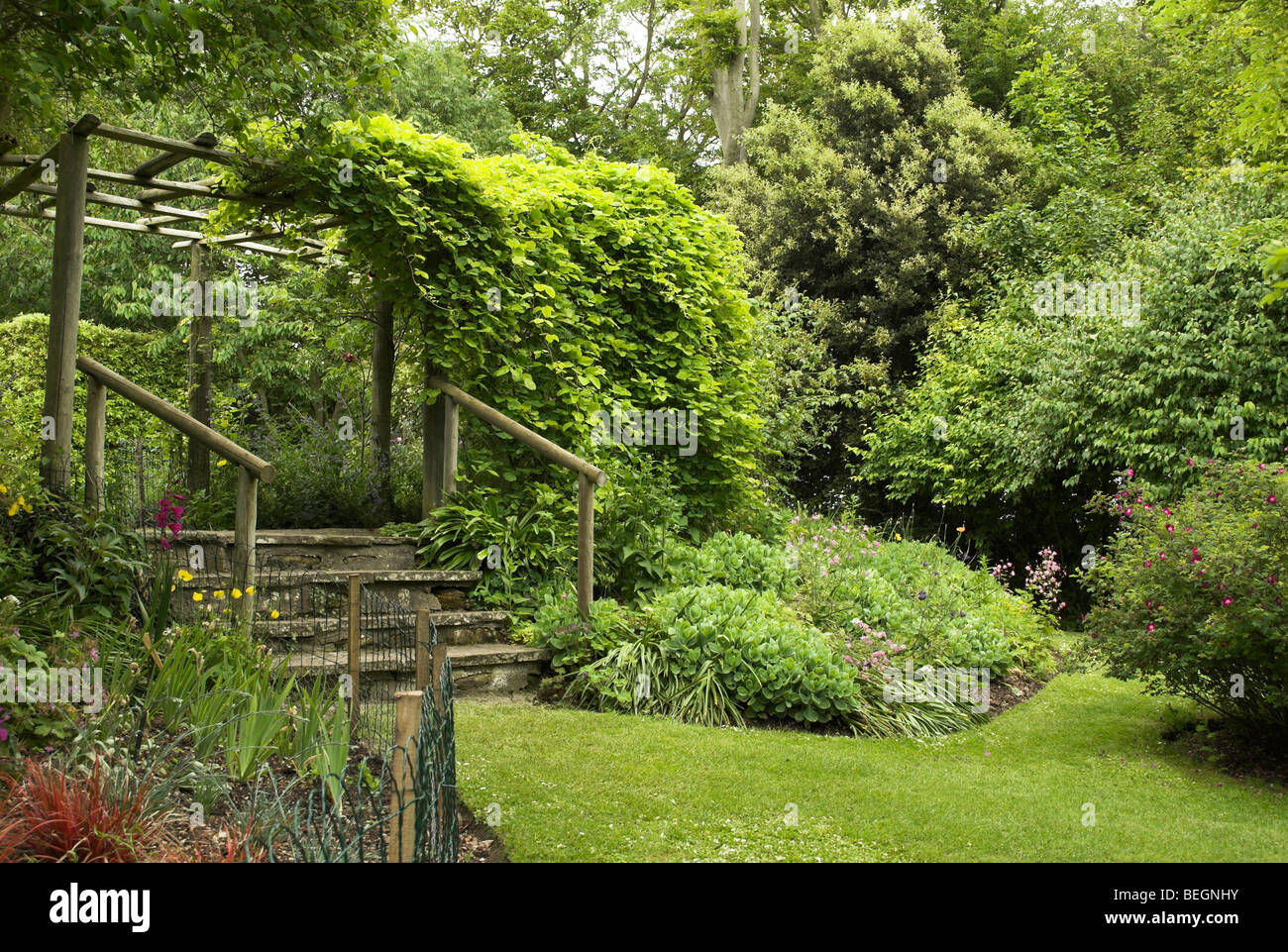 Late spring scene from Highdown Gardens, Worthing, West Sussex Stock ...