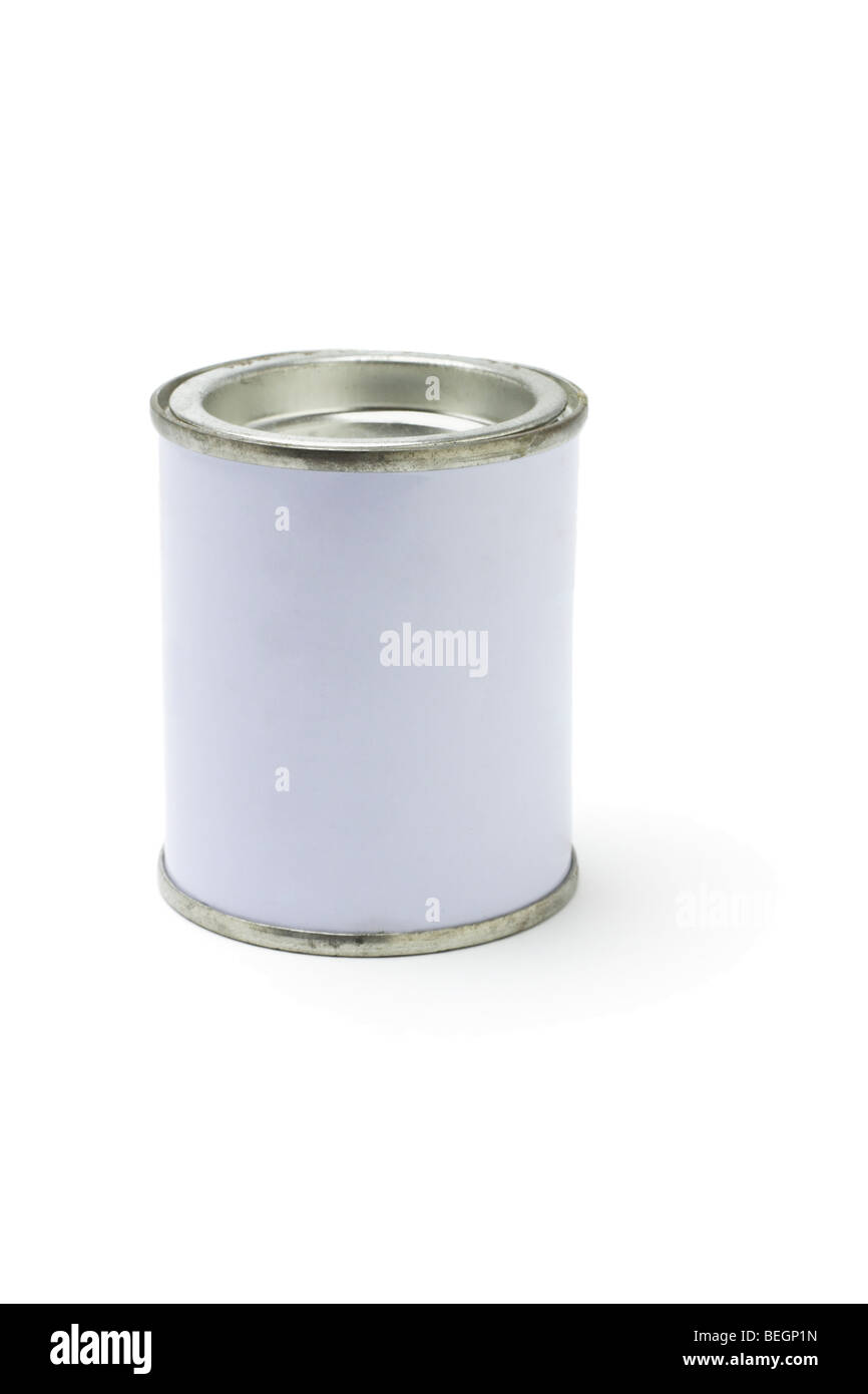 White tin can isolated on white background Stock Photo - Alamy