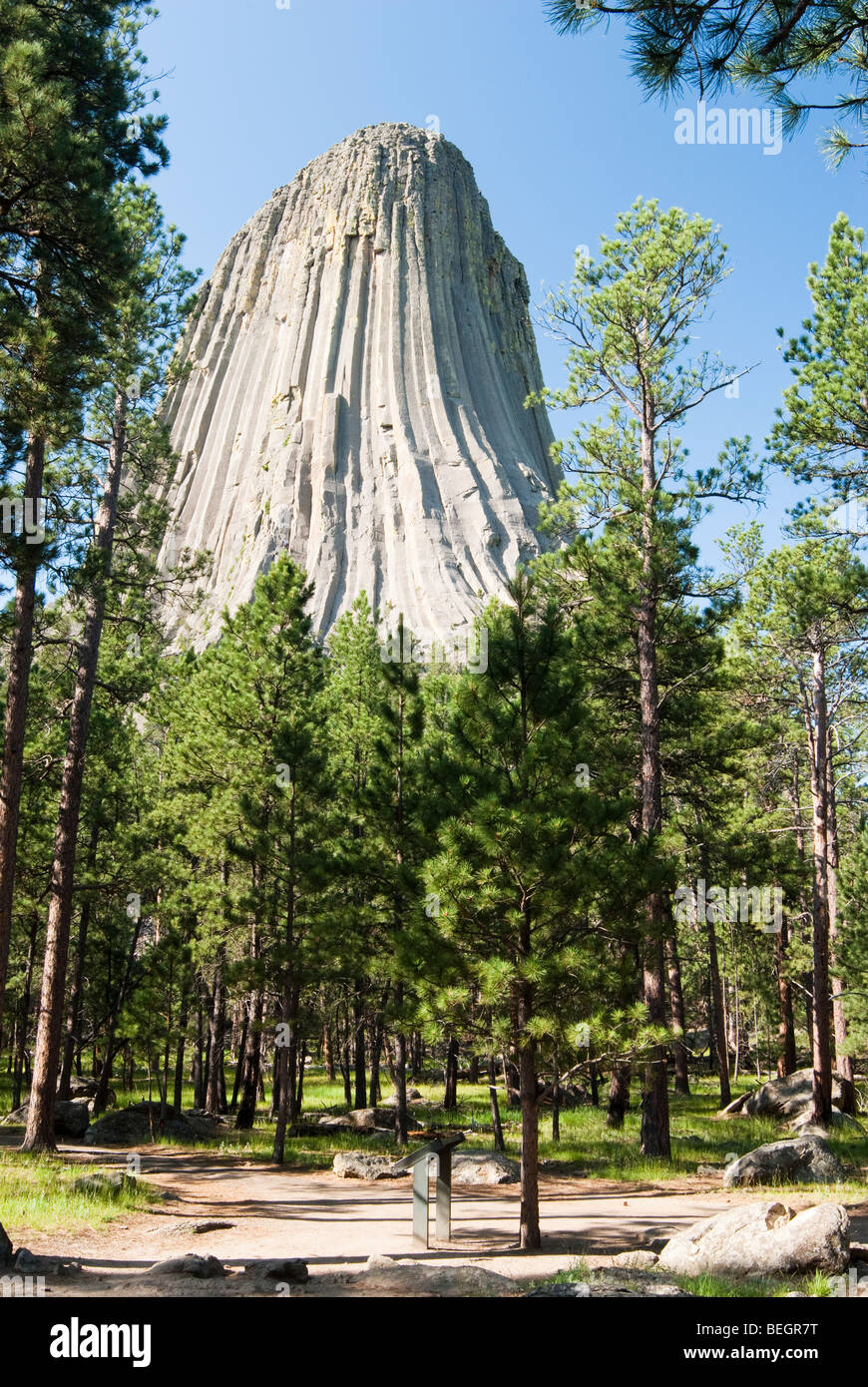View of Devils Tower National Monument in Wyoming Stock Photo - Alamy