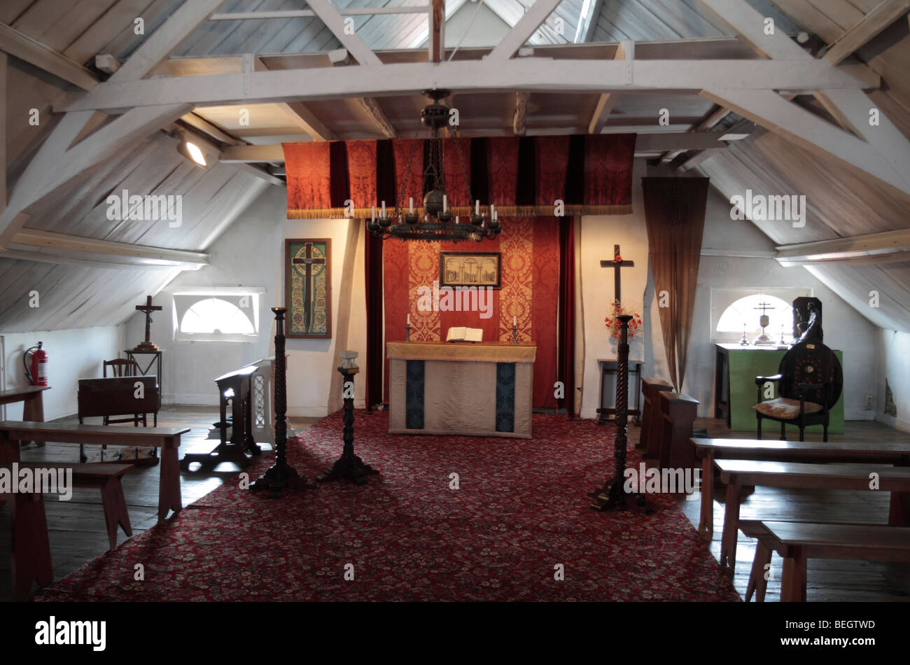 The Upper room and Chapel inside Talbot House, Poperinge, Belgium Stock ...