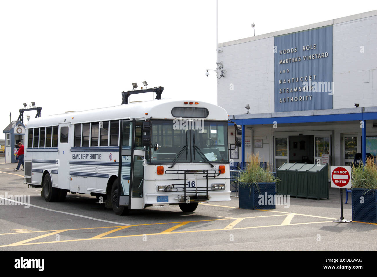 Island ferry shuttle bus at the Steamship Authority at Woods Hole, Cape ...