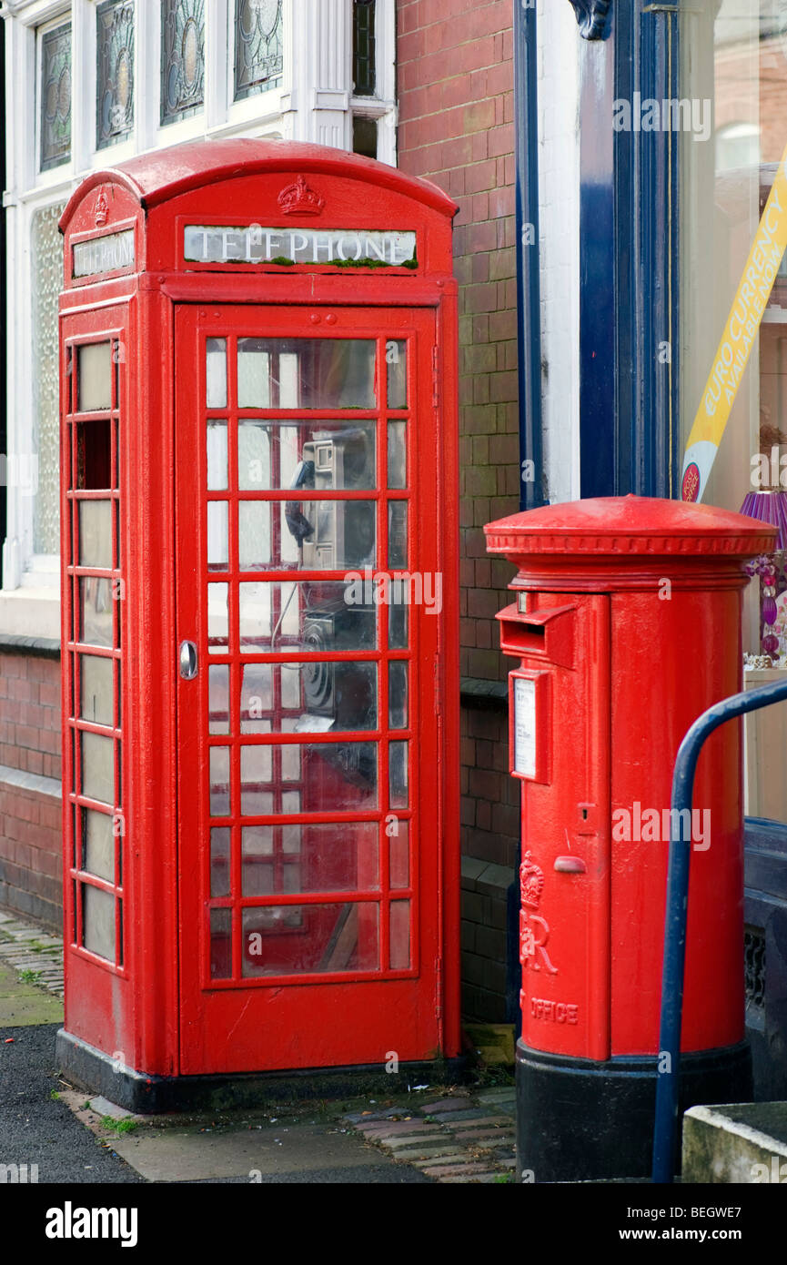 British red telephone box and post box Stock Photo - Alamy