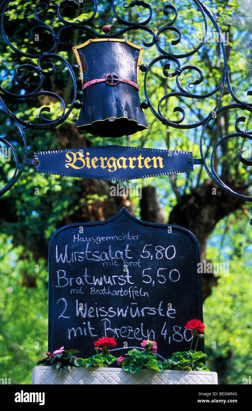 Biergarten sign Heidelberg Germany Stock Photo - Alamy