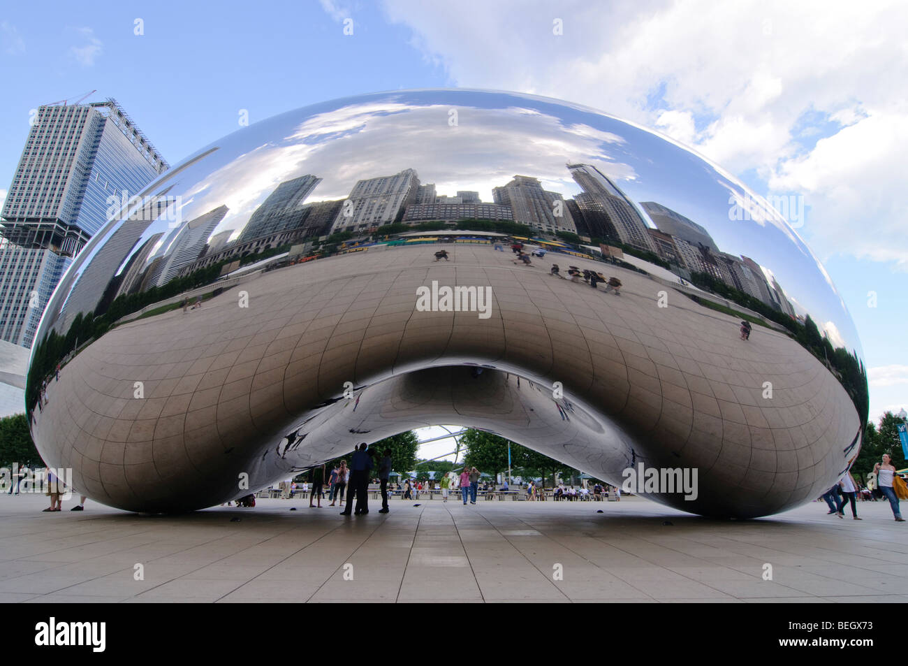 Anish Kapoor's hugely popular Cloud Gate sculpture in Chicago USA, also ...