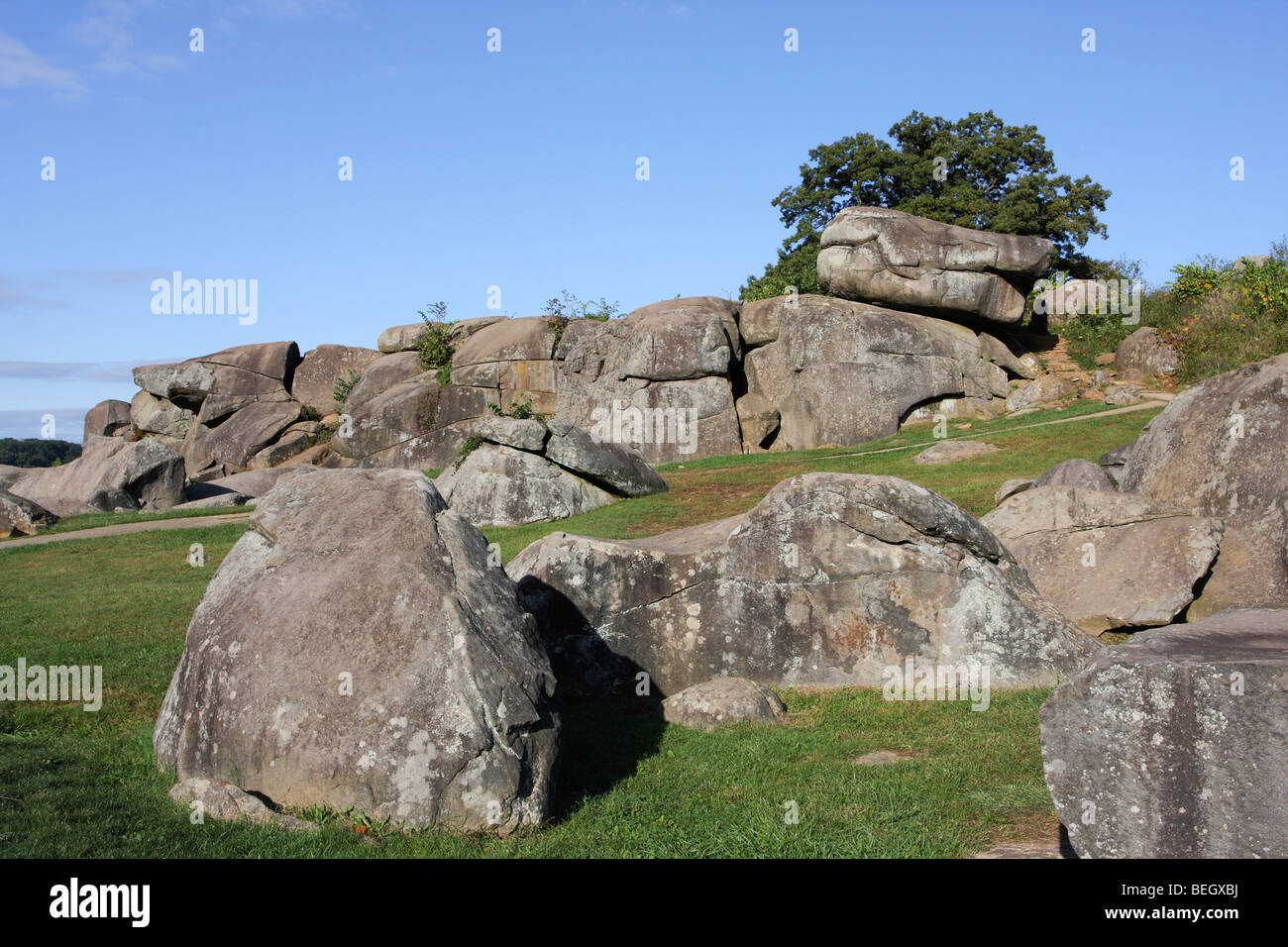 Devil's Den, a natural rock formation was used by Confederate ...