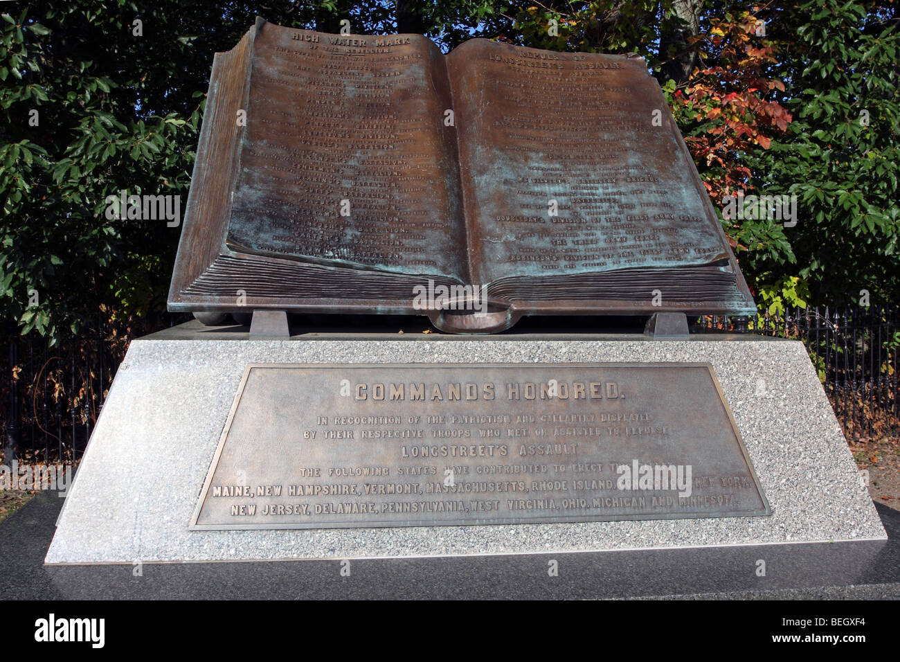 High Water Mark Monument, Gettysburg Battlefield. Marks the copse of ...