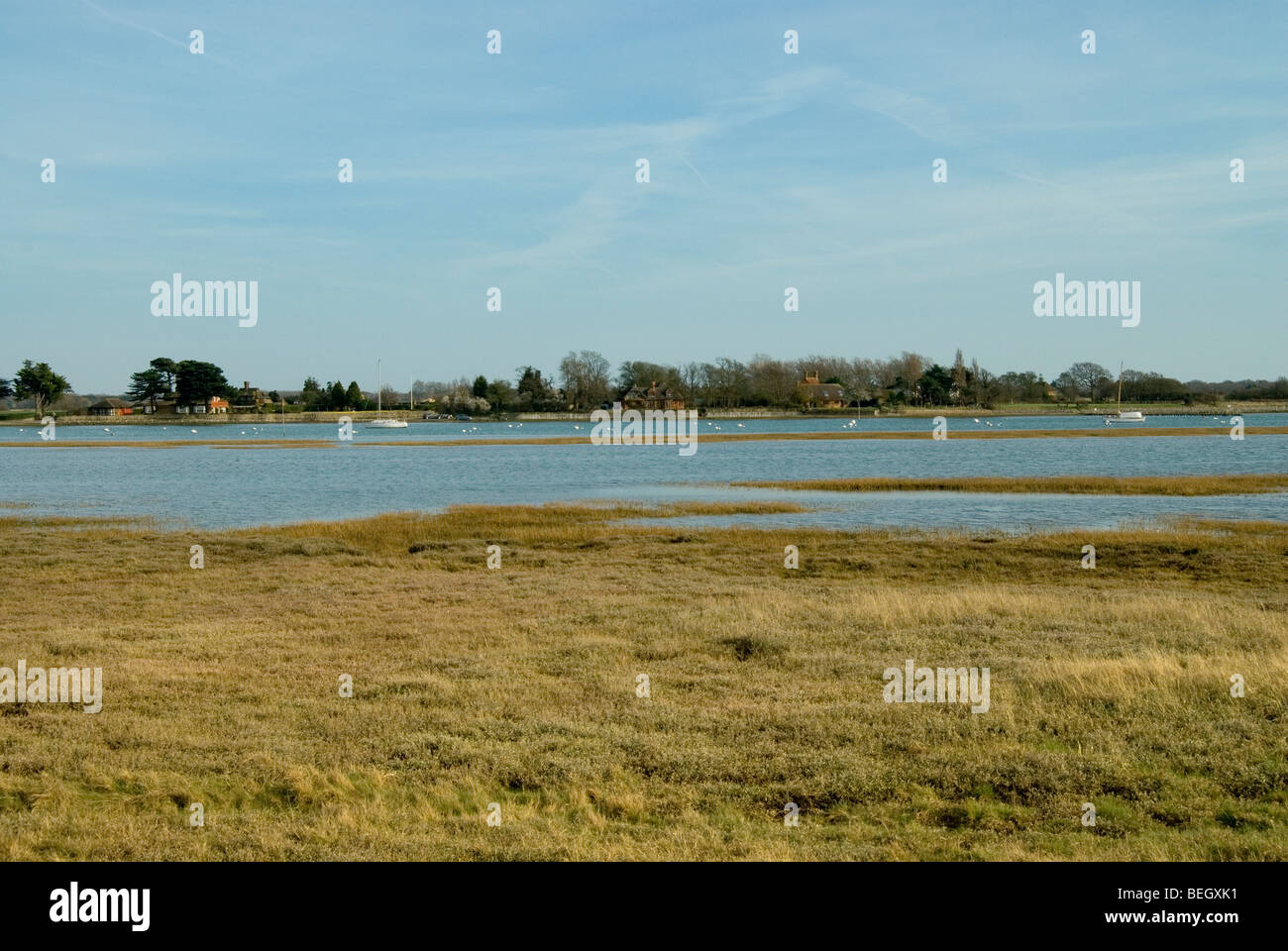 Chichester harbour at Bosham Hoe on a beautiful day Stock Photo - Alamy