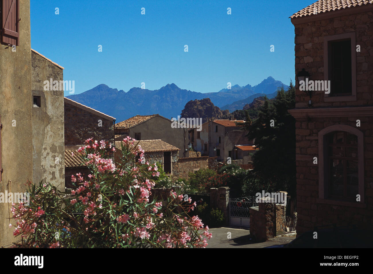 Piana Gulf de Porto Corse du Sud with Mt Cinto mountain range behind ...
