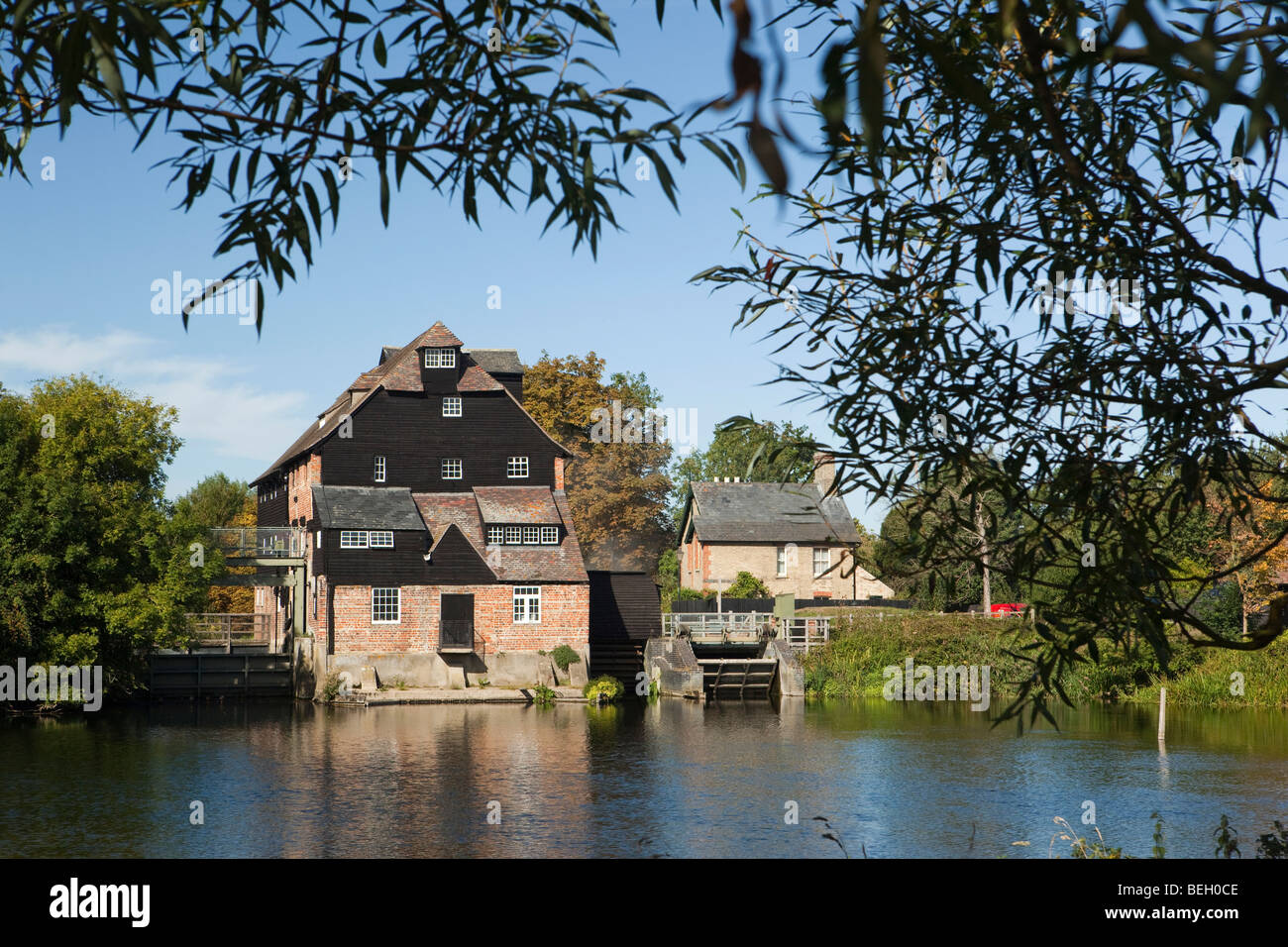England, Cambridgeshire, Huntingdon, Houghton mill on River Great Ouse ...