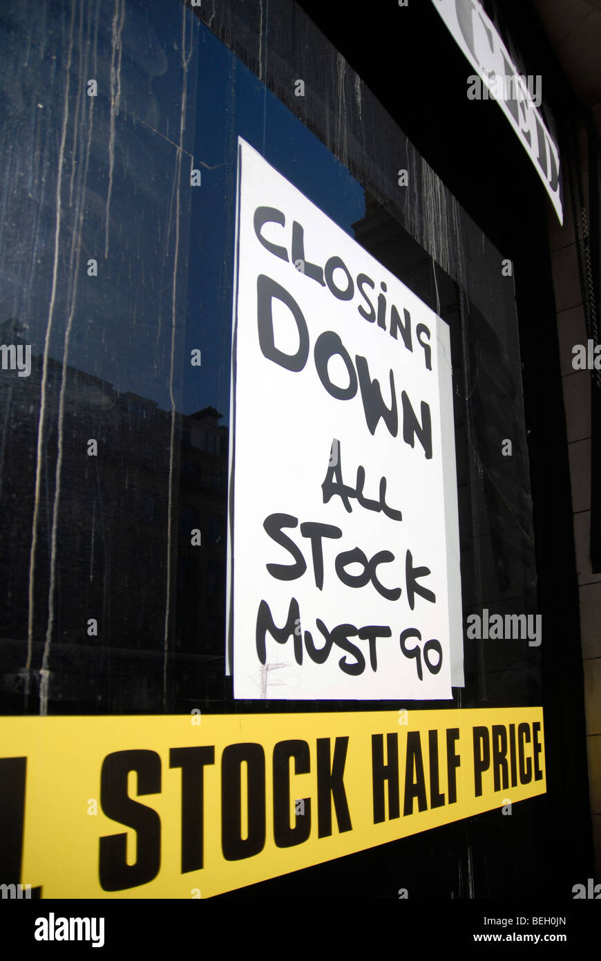 Closing down - All stock must go sign. During the recession 2010 Stock ...