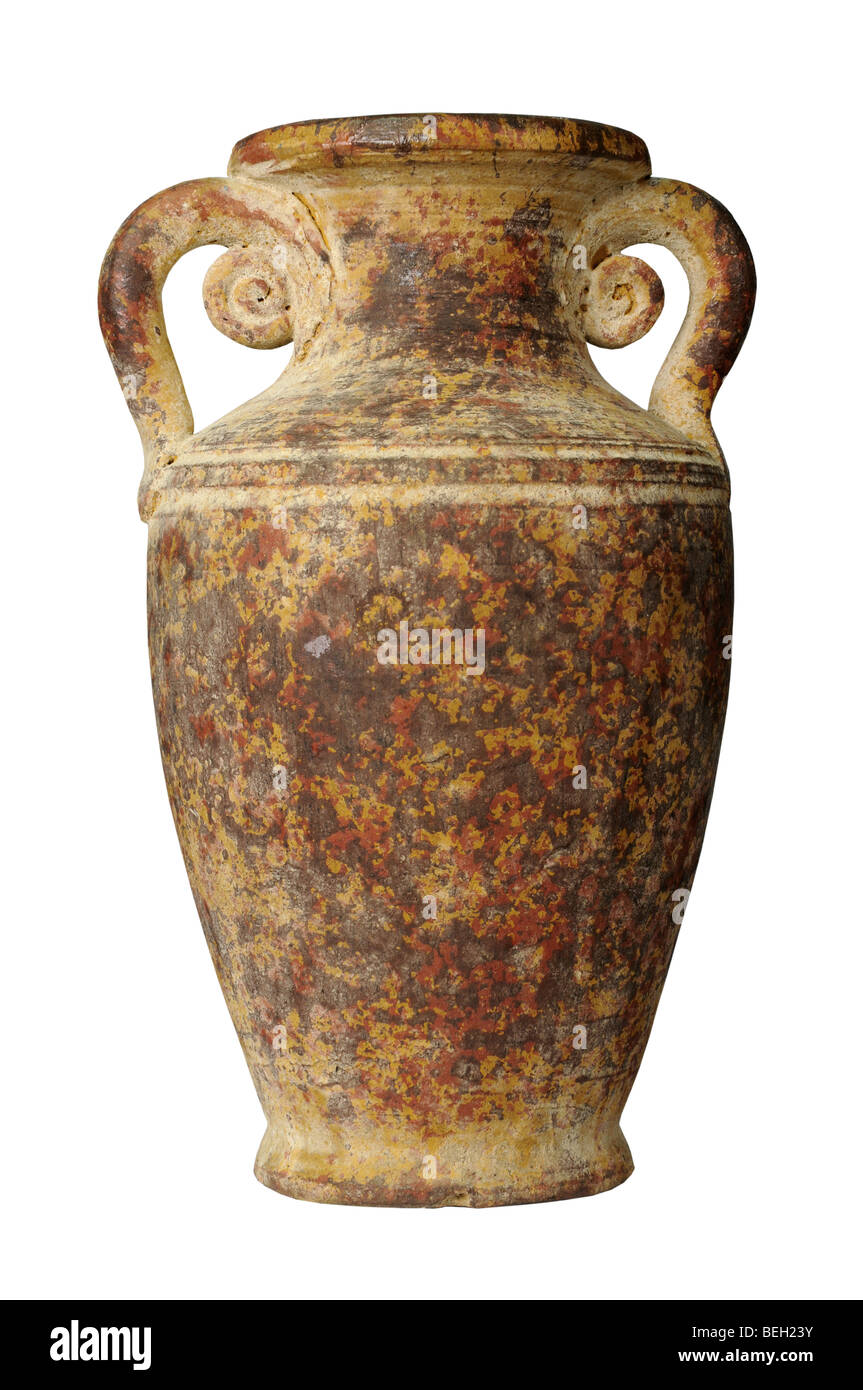 Vintage Pottery isolated over a white background Stock Photo - Alamy