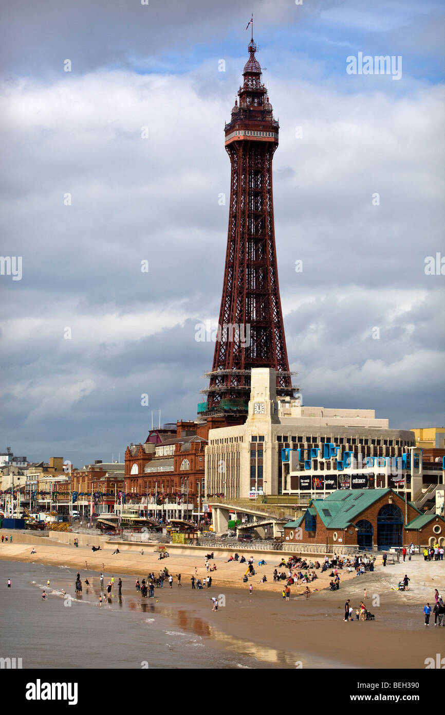 Beach and Tower Blackpool Stock Photo - Alamy