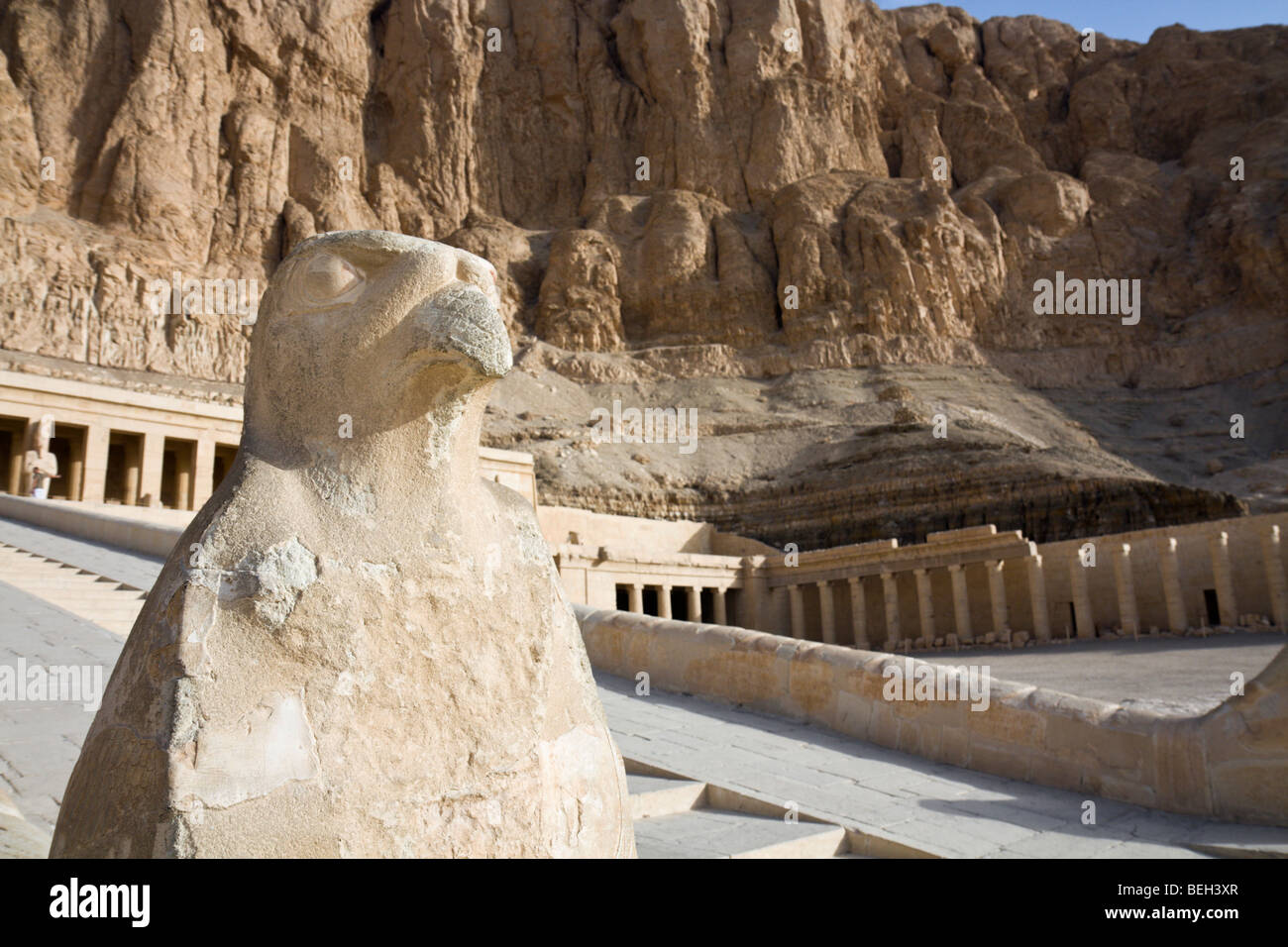 Horus Hawk at ascent of Mortuary Temple of Queen Hatshepsut, Luxor ...