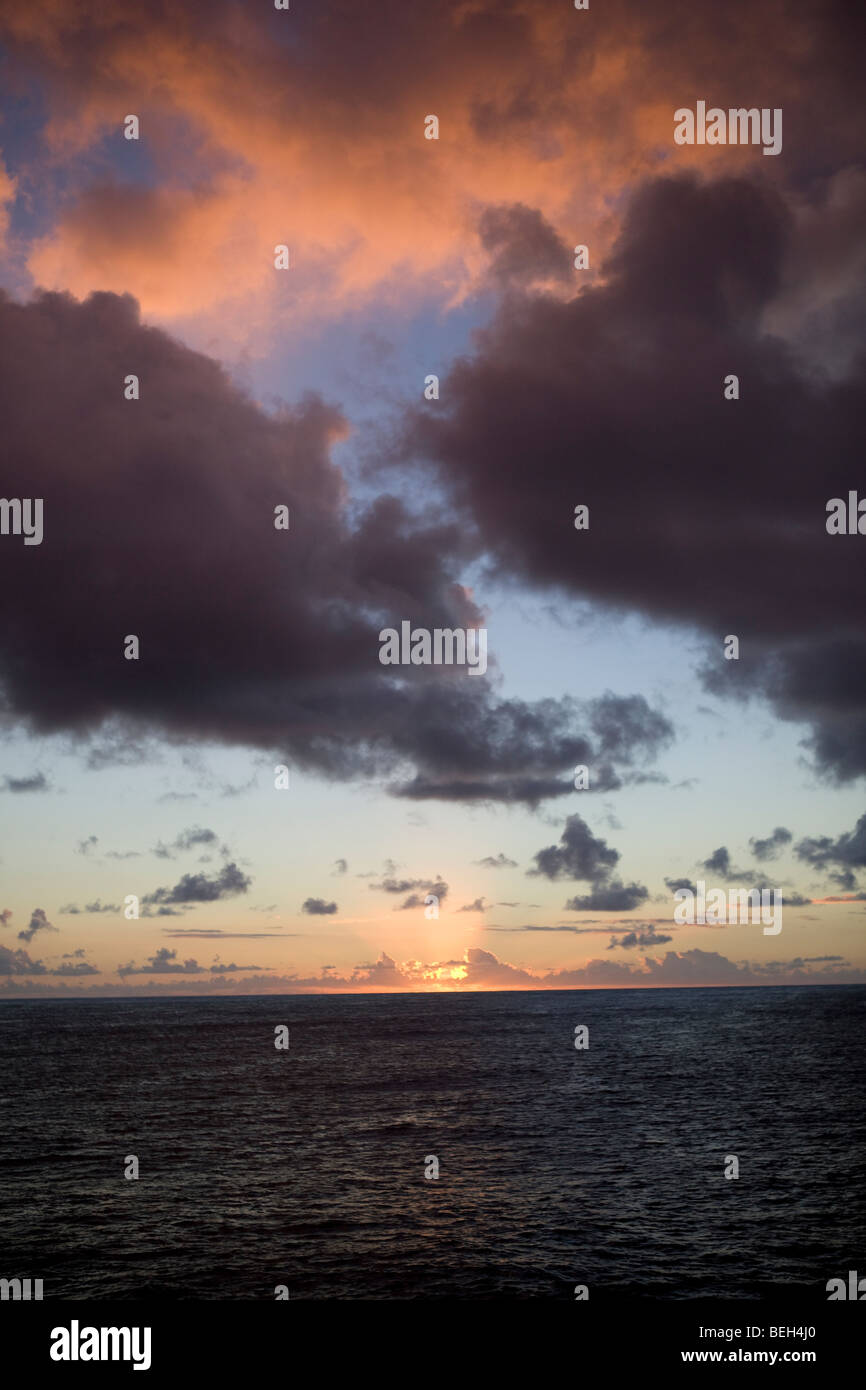 Sunrise over Ocean, Tahiti, French Polynesia Stock Photo - Alamy