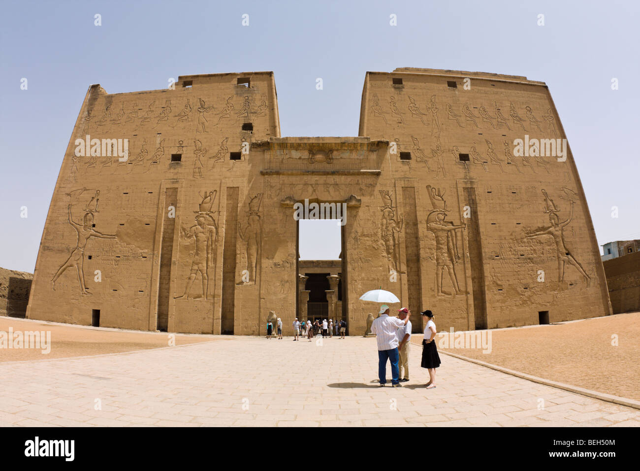 Front of Horus Temple in Edfu, Edfu, Egypt Stock Photo - Alamy