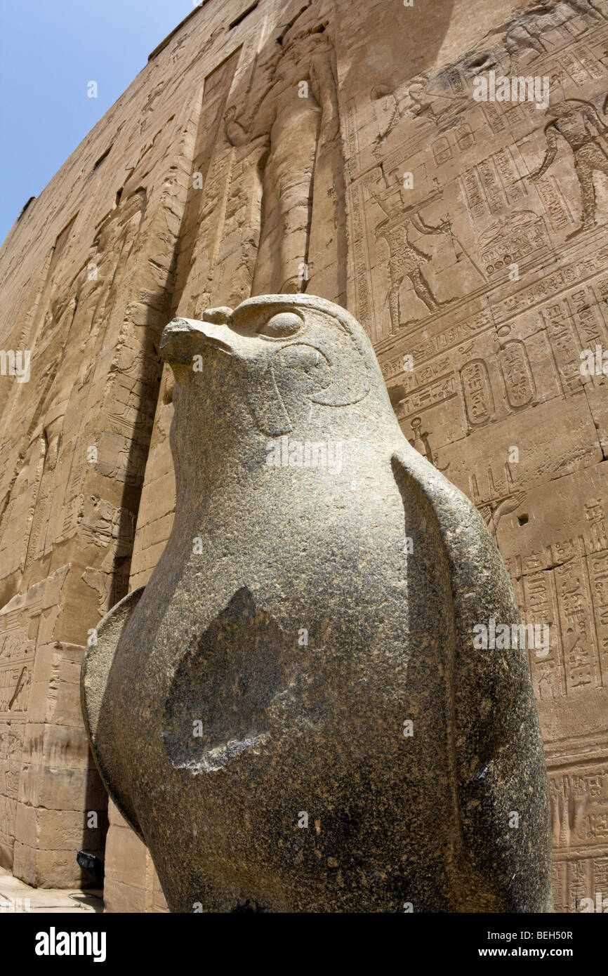 Horus Statue at Temple of Horus in Edfu, Edfu, Egypt Stock Photo - Alamy