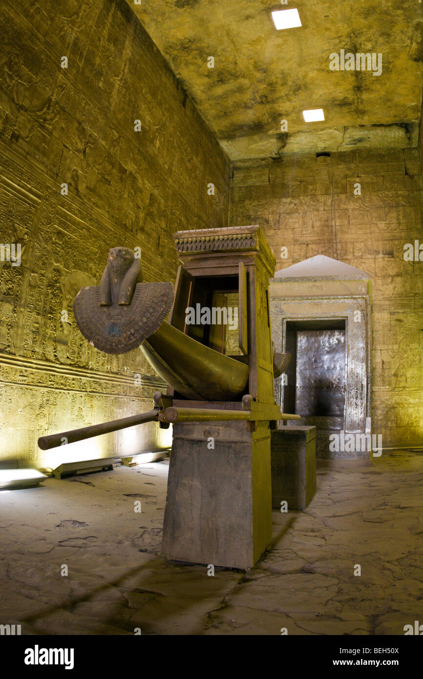 Barque at Temple of Horus in Edfu, Edfu, Egypt Stock Photo - Alamy