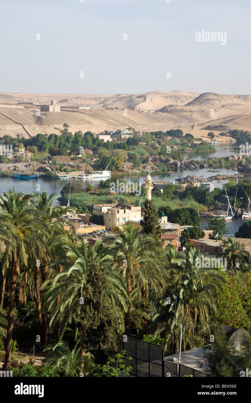 View on Nile River Landscape of Aswan, Aswan, Egypt Stock Photo - Alamy