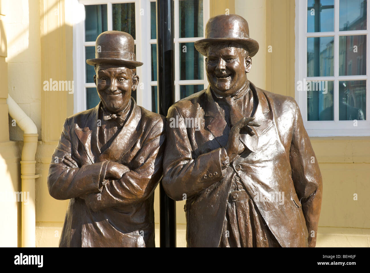 Statue of Stan Laurel and Oliver Hardy, outside Coronation Hall ...