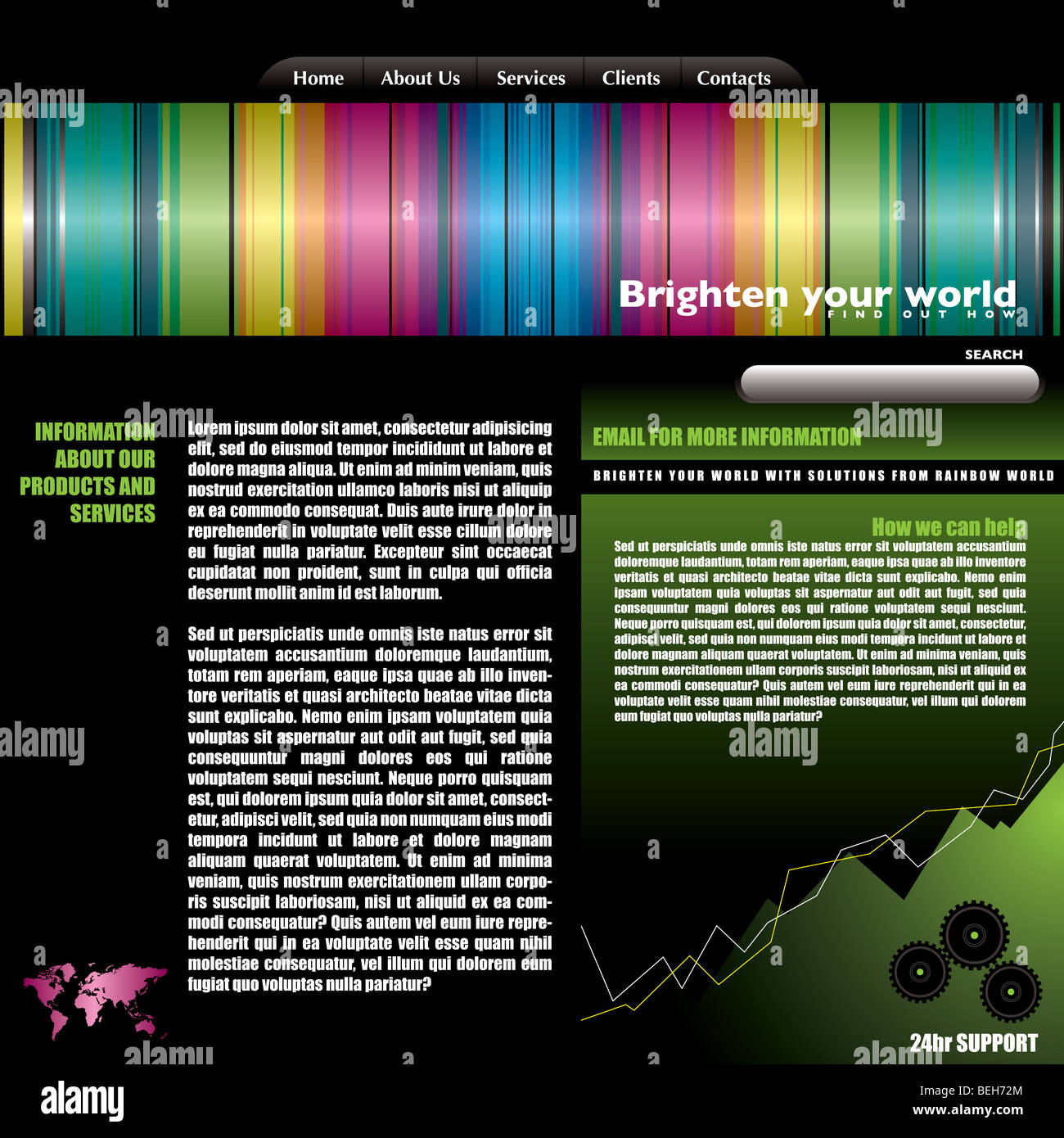 brightly coloured world wide web background with room to add your own ...