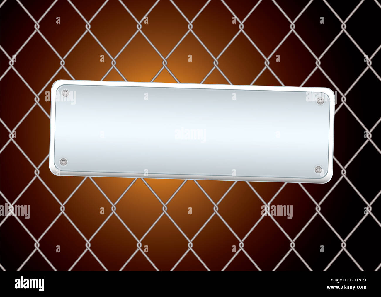 industrial sign background with wire fence and bright light Stock Photo ...