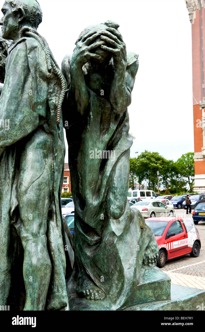 Calais, the Burghers of Calais, statue by Rodin in front of the City ...