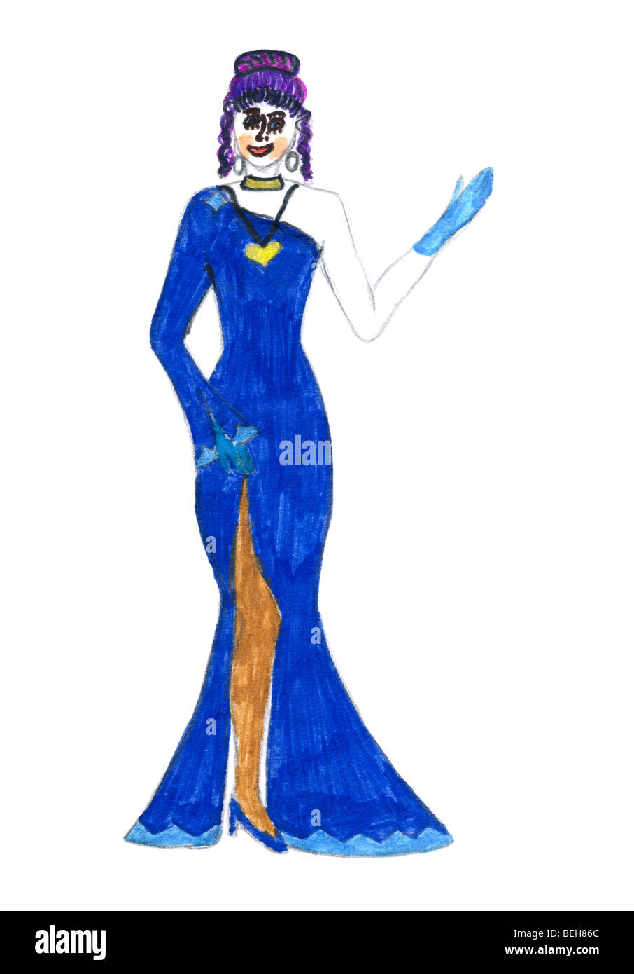 Drawing children watercolor paper Cut Out Stock Images & Pictures - Alamy