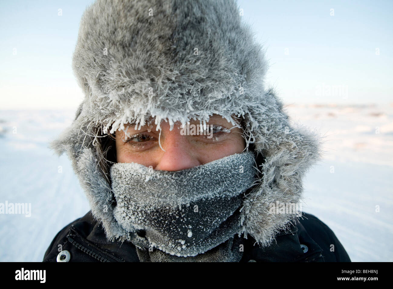 Portrait of an Inuk. Gojahaven is a town in the far north of canada ...