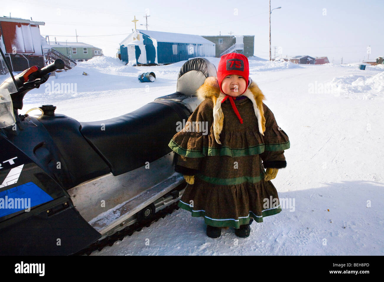 Portrait of an Inuk. Gojahaven is a town in the far north of canada ...