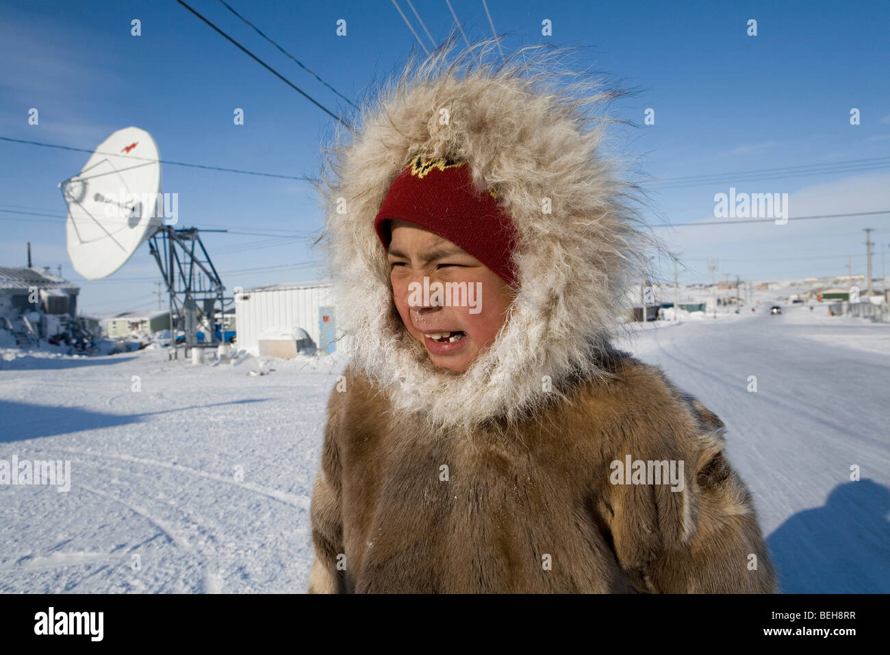 Portrait of an Inuk. Gojahaven is a town in the far north of canada ...
