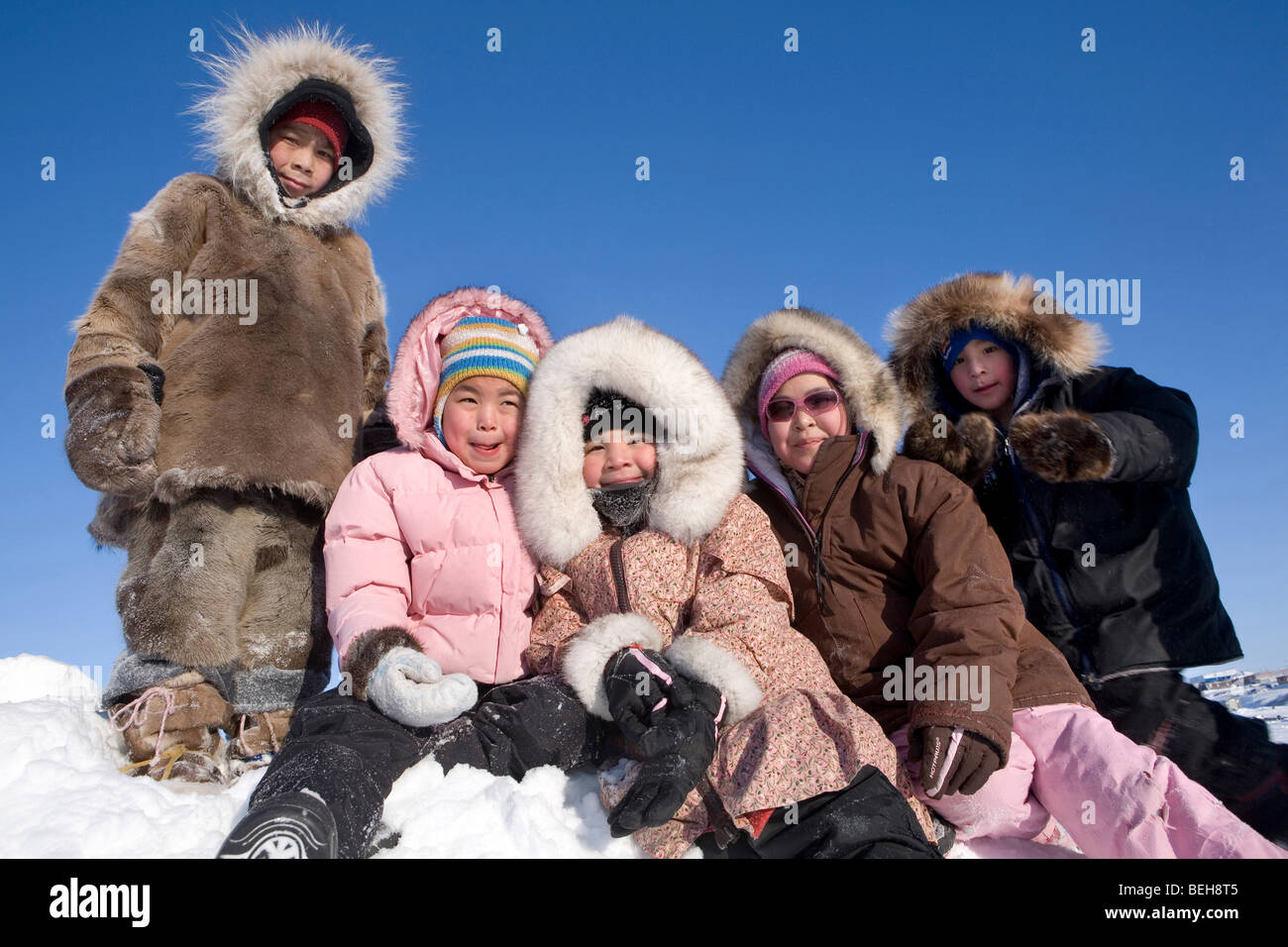 Portrait of an Inuk. Gojahaven is a town in the far north of canada ...