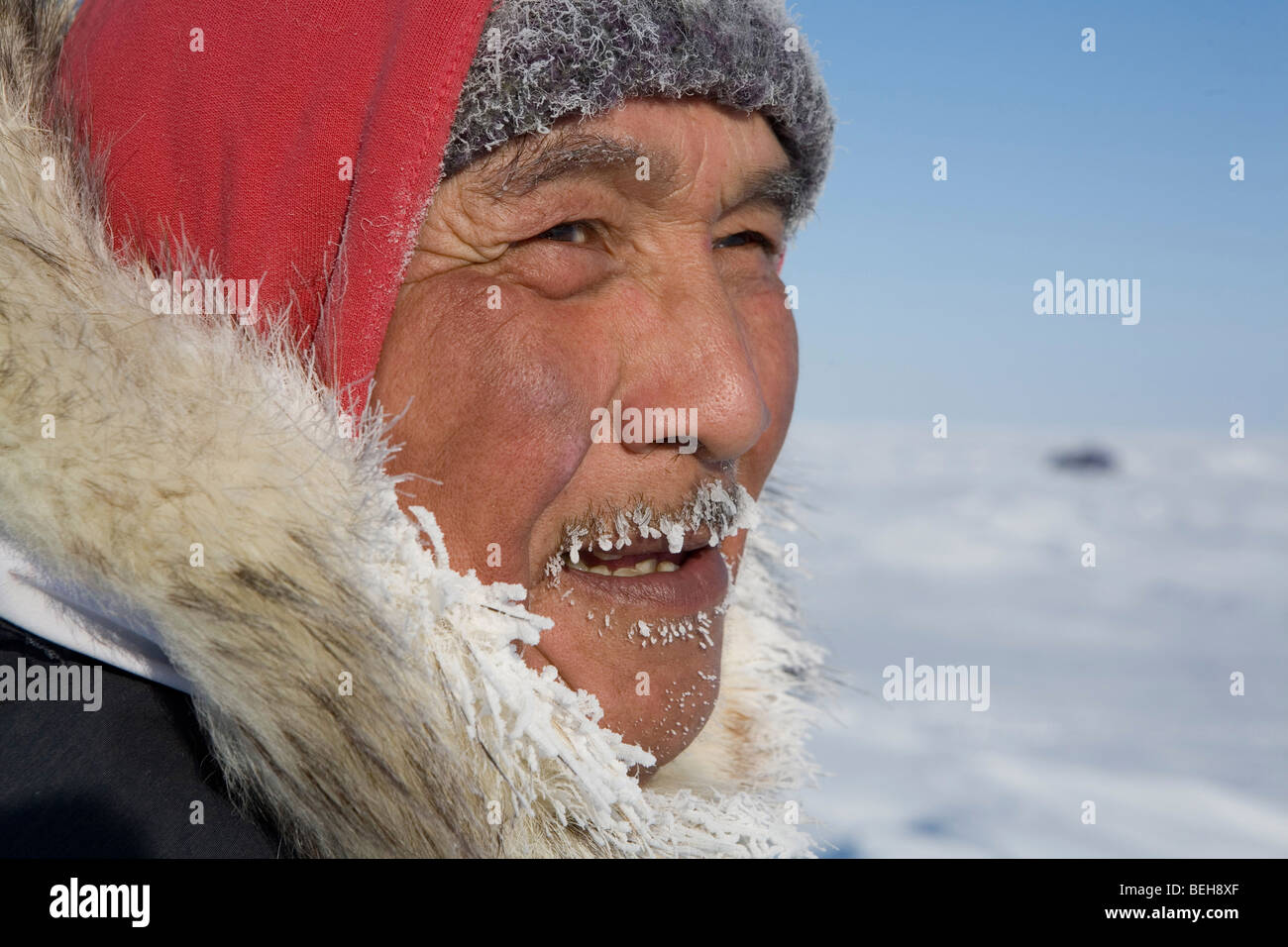Portrait of an Inuk. Gojahaven is a town in the far north of canada ...