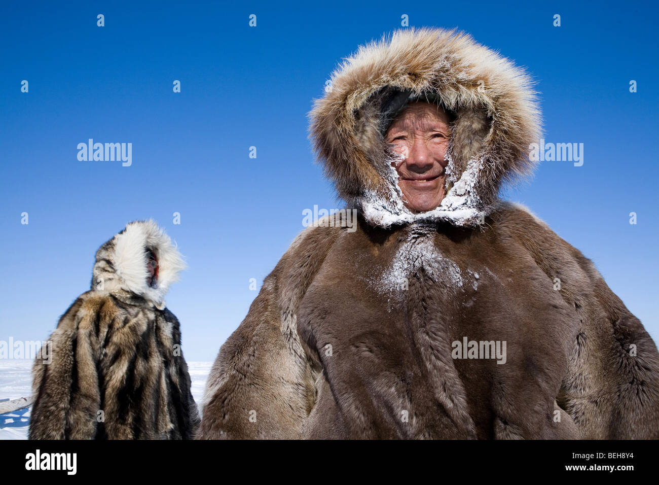 Portrait of an Inuk. Gojahaven is a town in the far north of canada ...