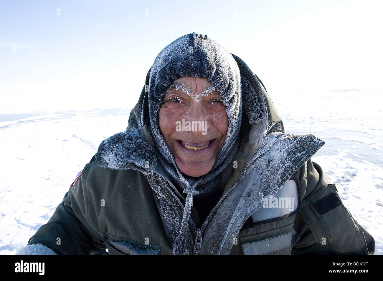 Portrait of an Inuk. Gojahaven is a town in the far north of canada ...
