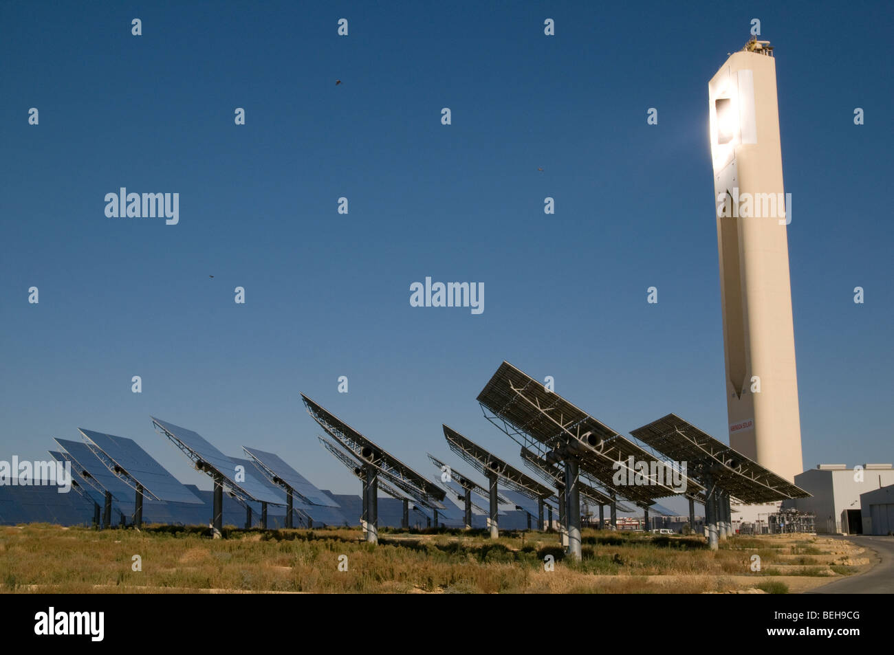 SPAIN. SOLUCAR SOLAR POWER STATION NEAR SEVILLE, USING PIONEERING PS-10 ...