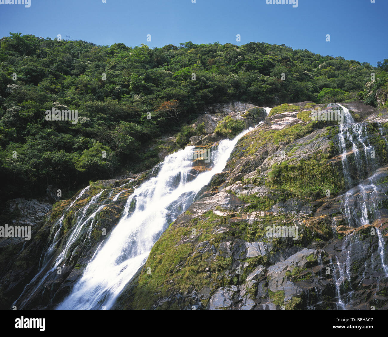Okawa Waterfall, Yaku Islands, Kagoshima Prefecture, Japan Stock Photo ...