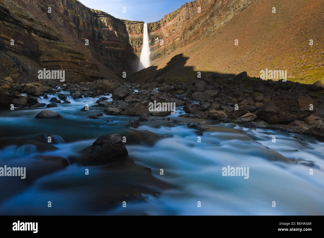 Waterfall Hengifoss, Iceland Stock Photo - Alamy