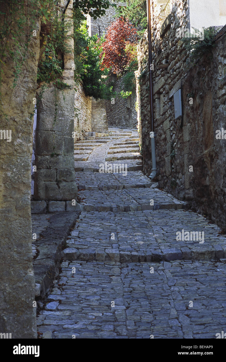 Cobbled Side Street in Vaison la Romaine Provence France Stock Photo ...