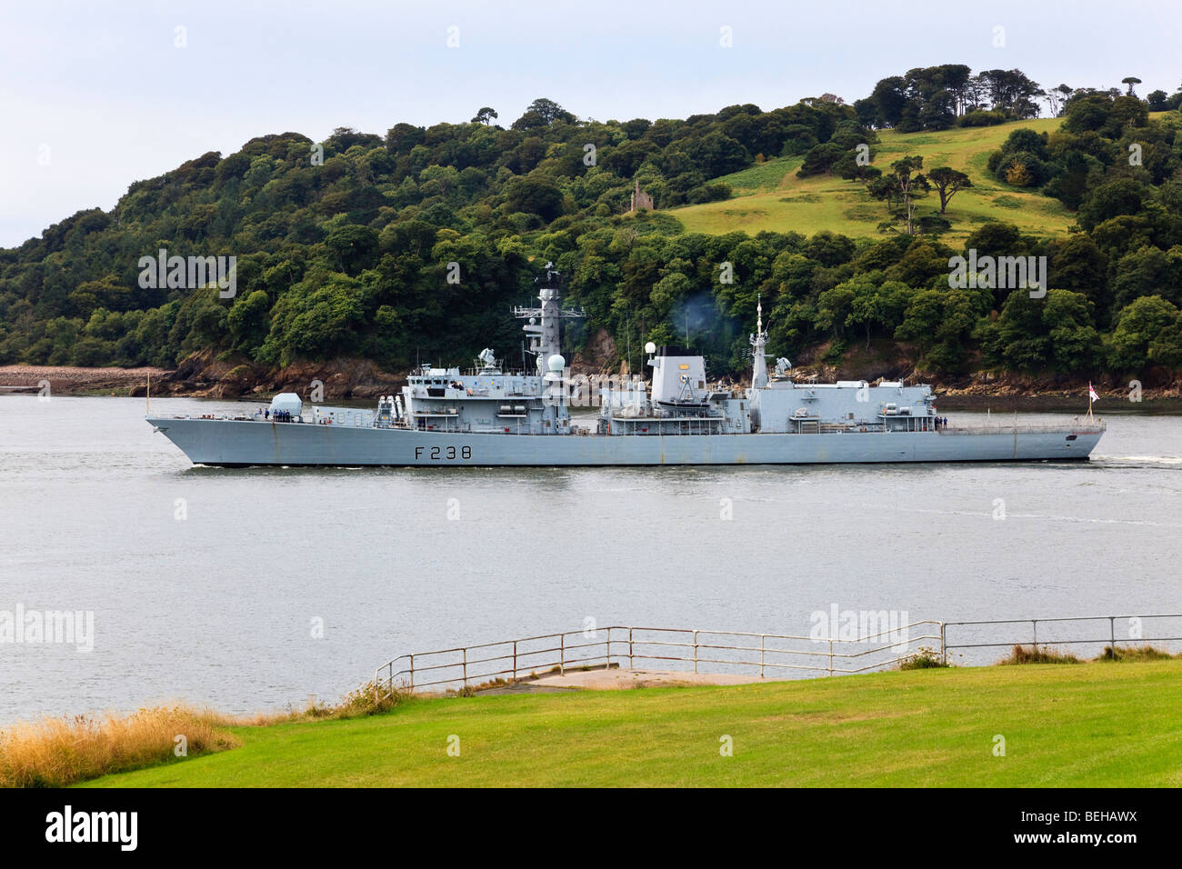 H.M.S Northumberland leaves Plymouth Dockyard past Devil's Point for ...