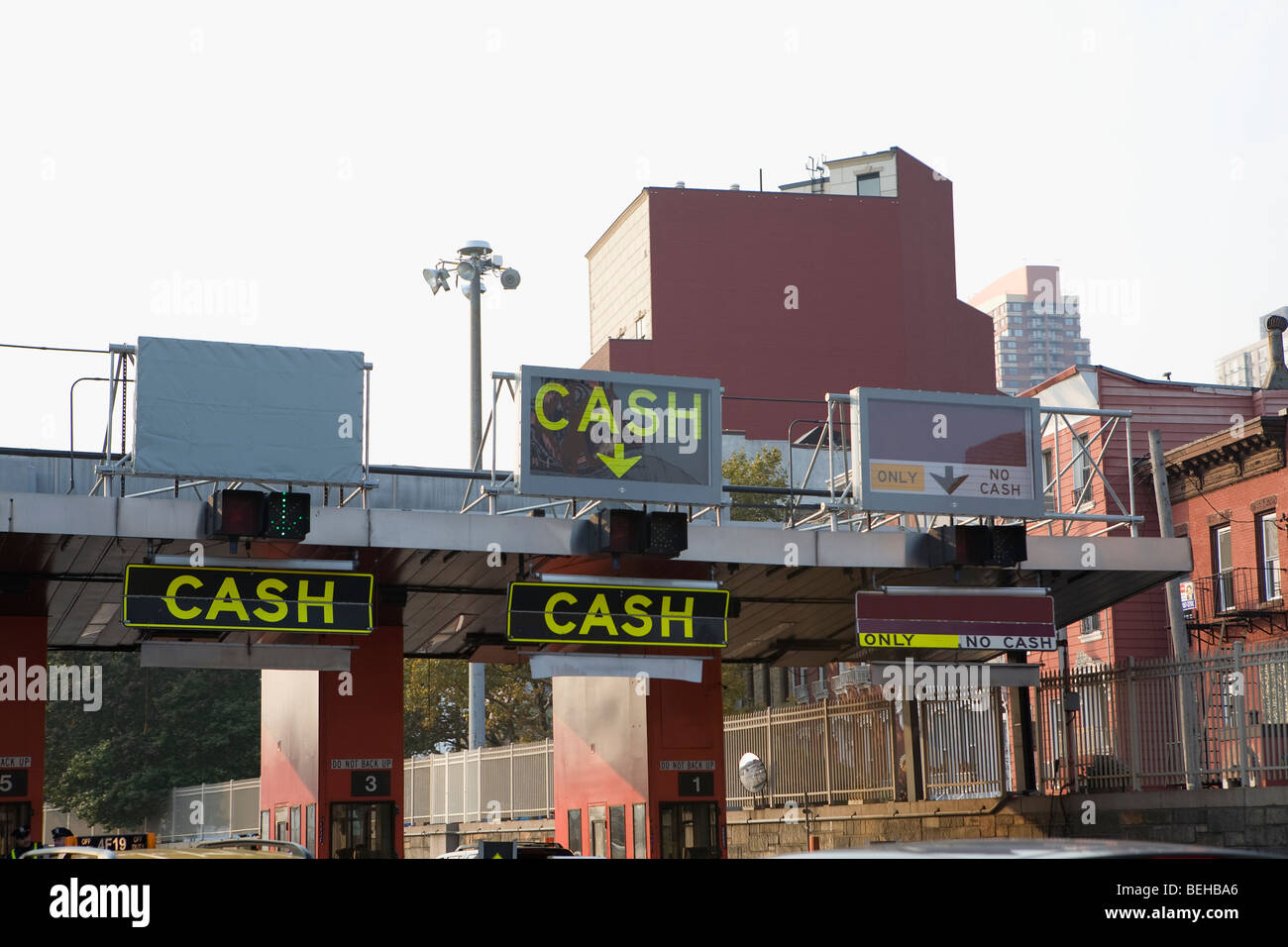 Road sign at toll booths Stock Photo - Alamy
