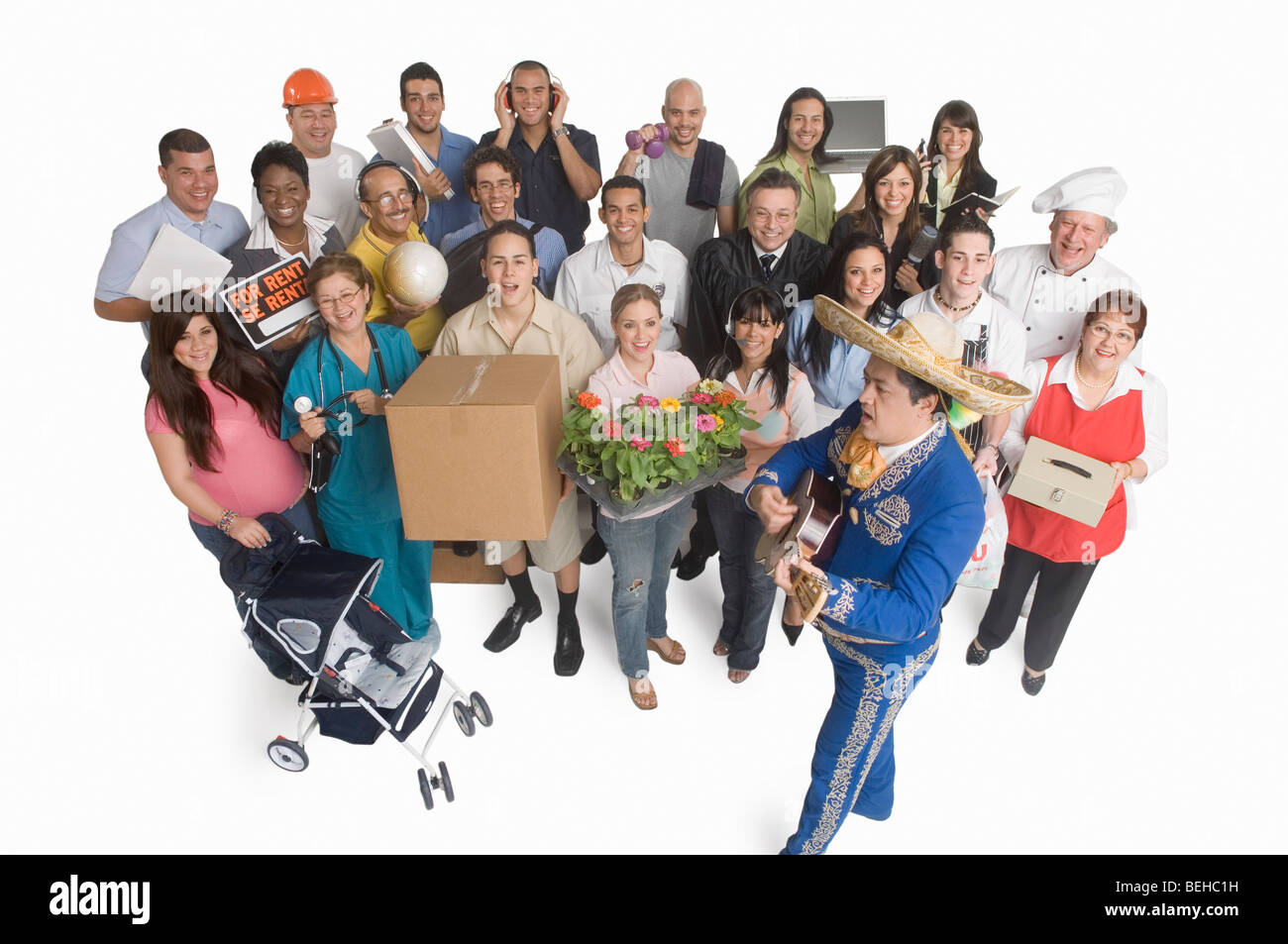 Group portrait of people with different occupations Stock Photo - Alamy
