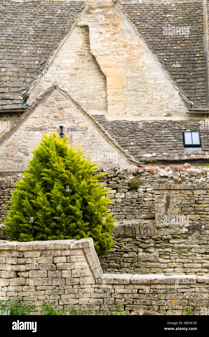 Stone Cottages in Cotswolds, Northleach, Gloucestershire, UK Stock ...